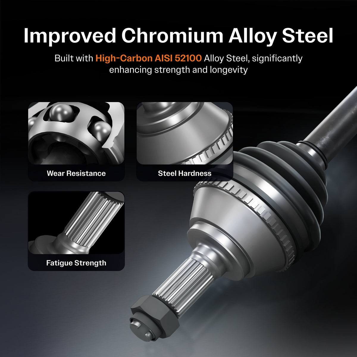 Front CV Axle Shaft & Intermediate Kit For 12-17 Ram 1500 4WD KCV ...