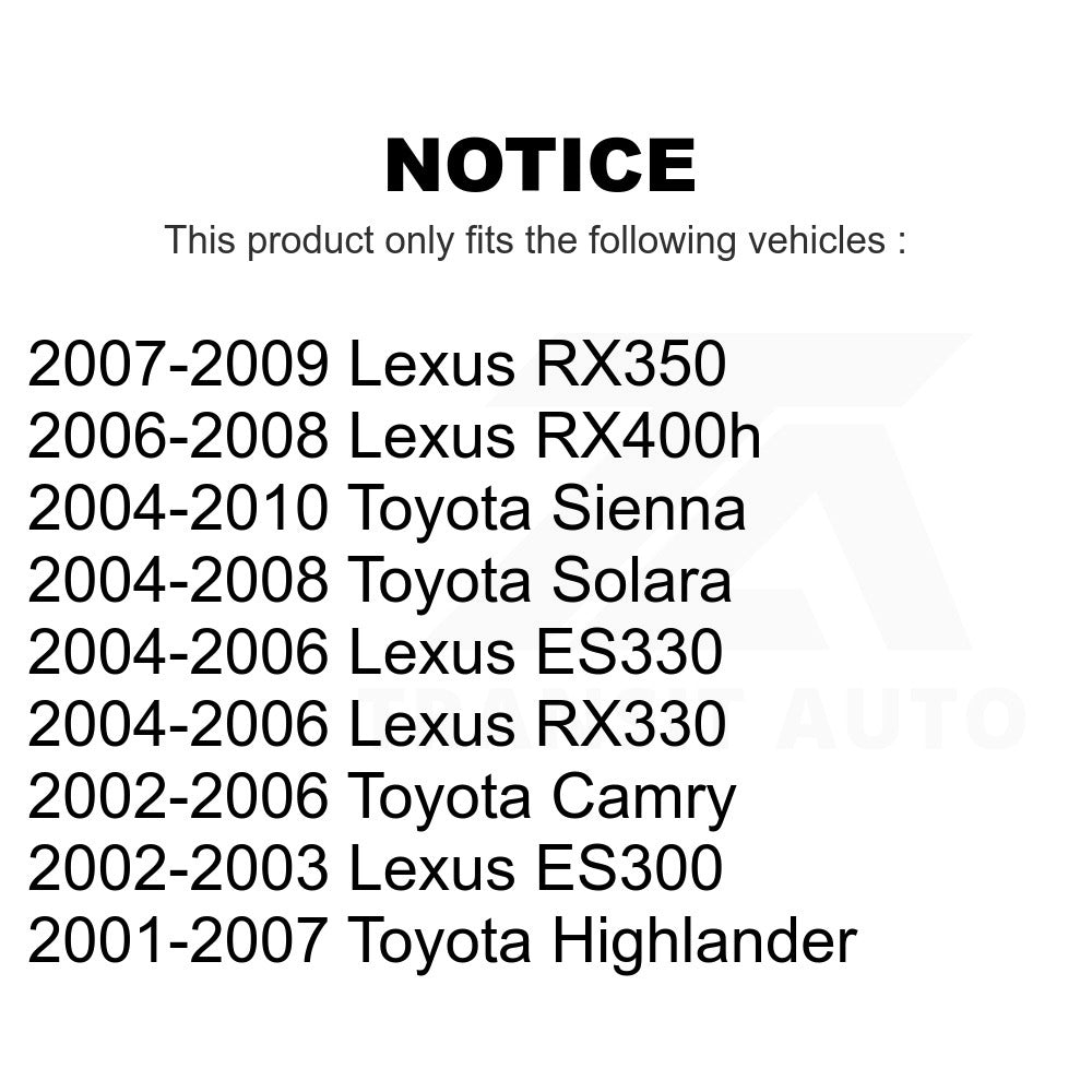 Front Ball Joint Kit For Toyota Camry Sienna Lexus Highlander RX350 RX ...