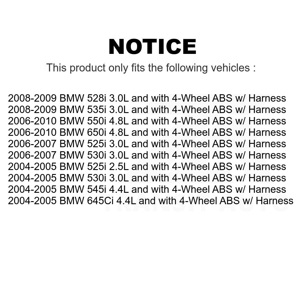 Mpulse Front ABS Wheel Speed Sensor SEN-2ABS0098 For BMW 530i 525i 528 ...