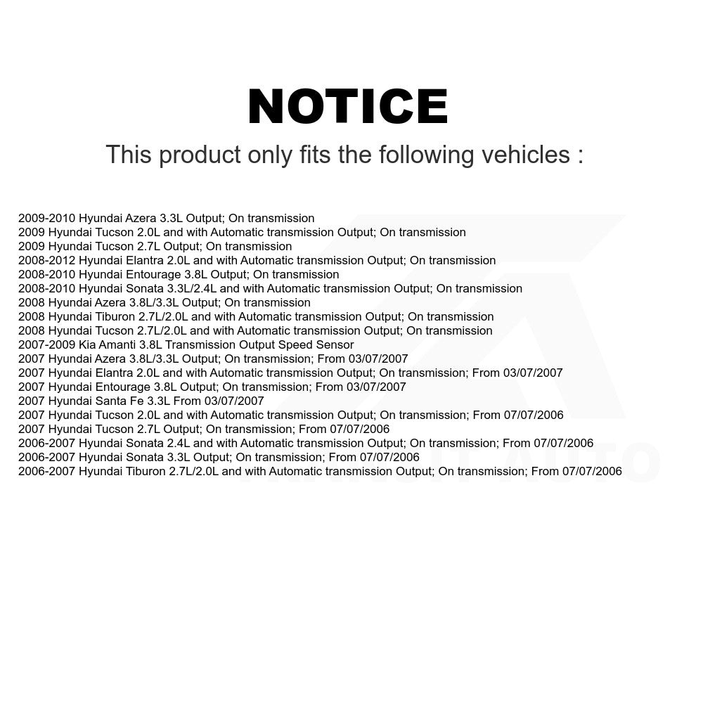 Mpulse Vehicle Speed Sensor SEN-2VSS0021 For Hyundai Elantra Sonata Sa ...