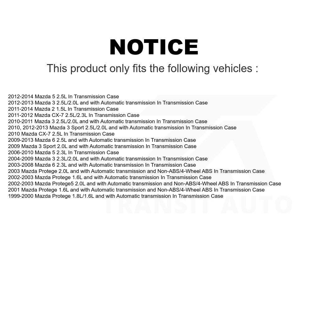 Mpulse Vehicle Speed Sensor SEN-2VSS0096 For Mazda 3 6 5 Protege CX-7 ...